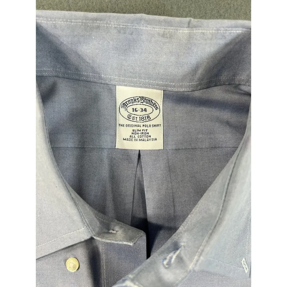Brooks Brothers | Shirts | Brooks Brothers Mens Dress Shirt 634 Blue ...